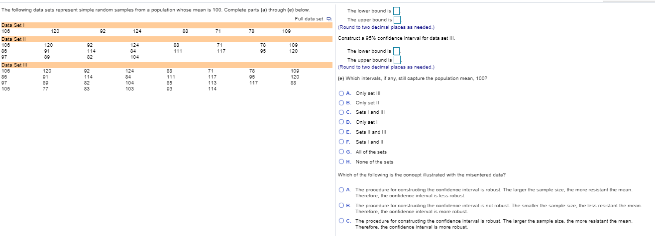 Solved (a) Compute the sample mean of each data set. | Chegg.com