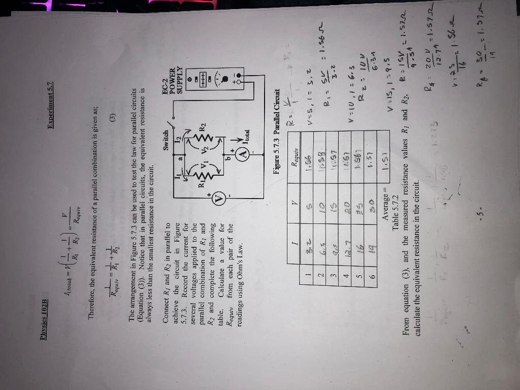 Solved From equation 3, and the measured resistance values | Chegg.com