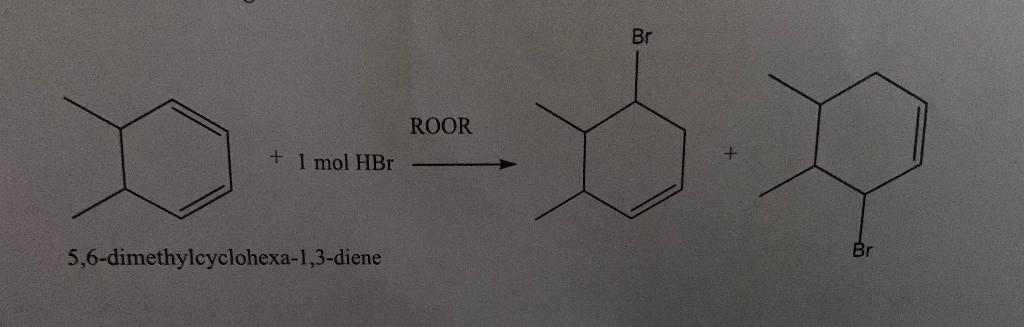 Solved The radical addition of 1 molar equivalent HBr under | Chegg.com