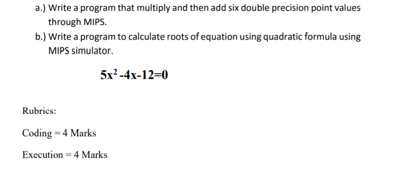 Note: The above question will be solved using MARS | Chegg.com