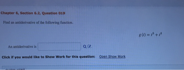 Solved Chapter 6, Section 6.2, Question 019 Find an | Chegg.com