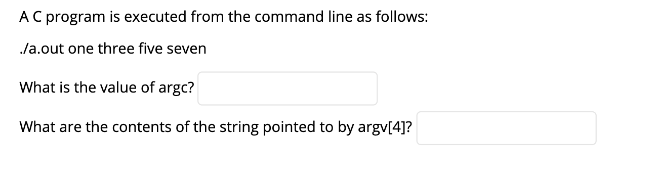Solved AC program is executed from the command line as | Chegg.com