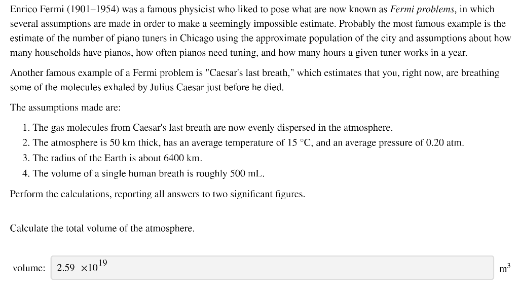 Solved Enrico Fermi (1901–1954) was a famous physicist who | Chegg.com