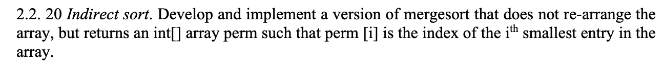 2.2. 20 Indirect sort. Develop and implement a | Chegg.com