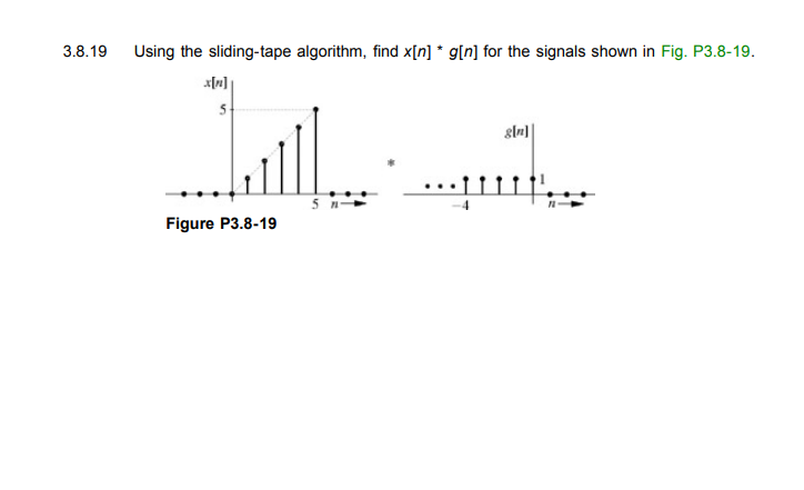 Solved 3.8.19 Using the sliding-tape algorithm, find x[n] * | Chegg.com