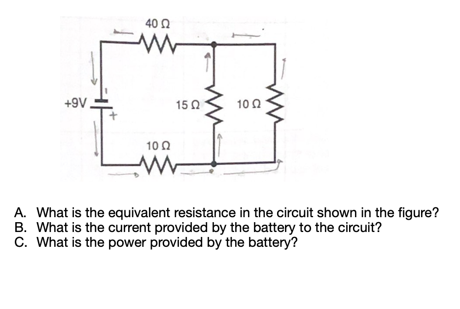 Solved A. What is the equivalent resistance in the circuit | Chegg.com