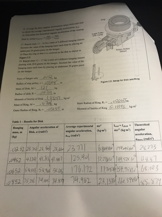 Solved Lab 9 - ROTATIONAL DYNAMICS Purpose: The purpose of | Chegg.com