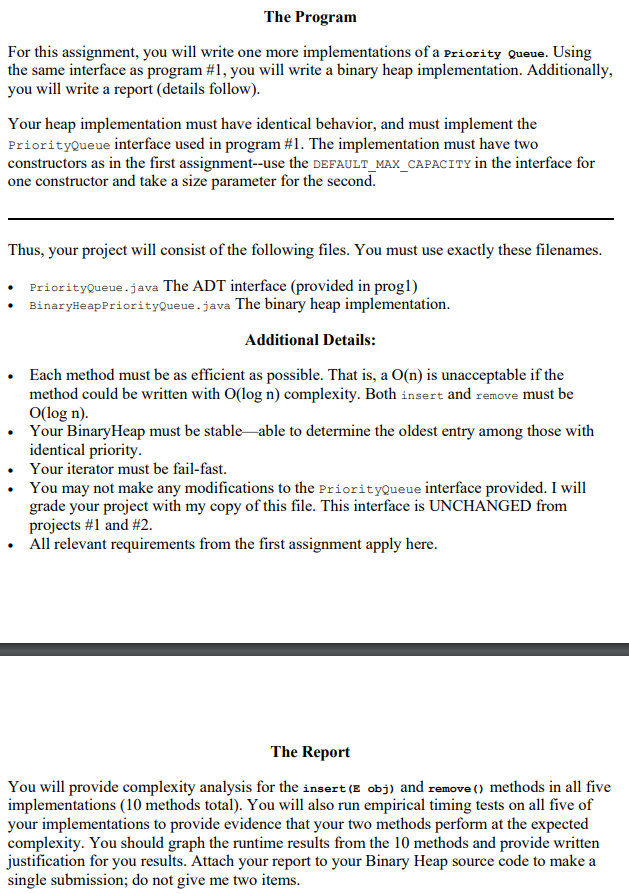 The Program For this assignment, you will write one | Chegg.com