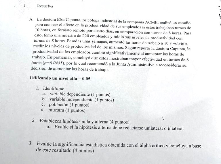 A. La doctora Elsa Capunta, psicóloga industrial de | Chegg.com