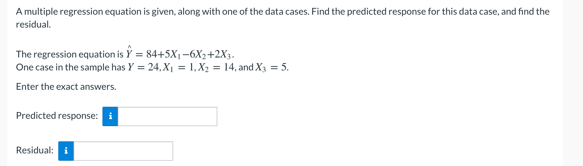 Solved A multiple regression equation is given, along with | Chegg.com
