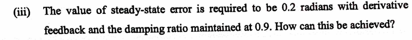 Solved The system shown in Figure Q5(b) employs derivative | Chegg.com