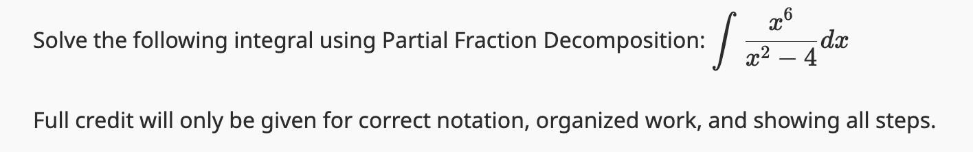 Solved Solve the following integral using Partial Fraction | Chegg.com