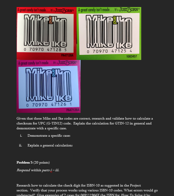 Solved checksum for UPC (G-TIN12) code. Explain the | Chegg.com