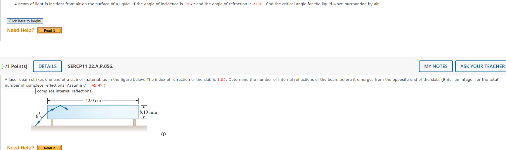 Solved -/1 Points] SERCP11 22.A.P.056. number of complete | Chegg.com