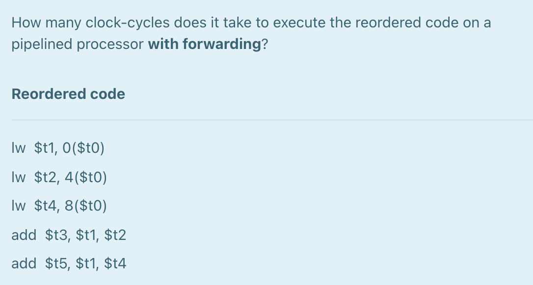 Solved How many clock-cycles does it take to execute the | Chegg.com