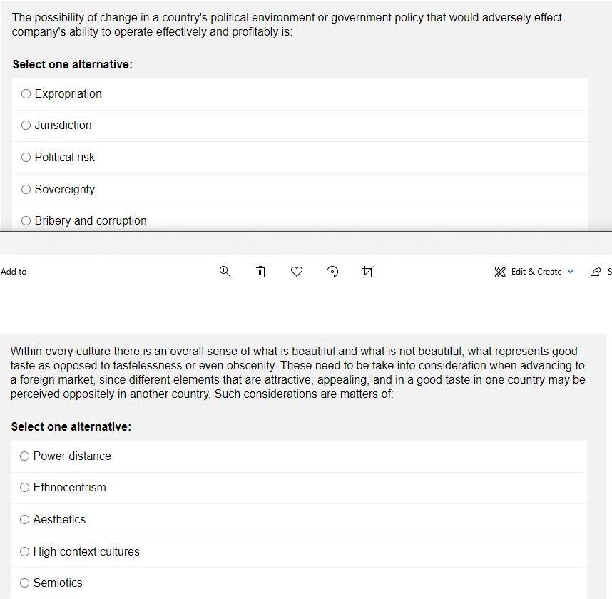 Solved The possibility of change in a country's political | Chegg.com