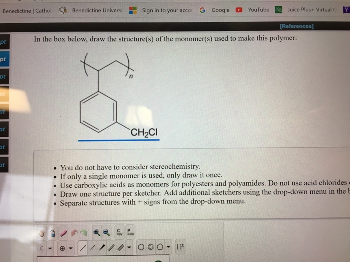 Solved Draw the structures of the monomers used to make this | Chegg.com