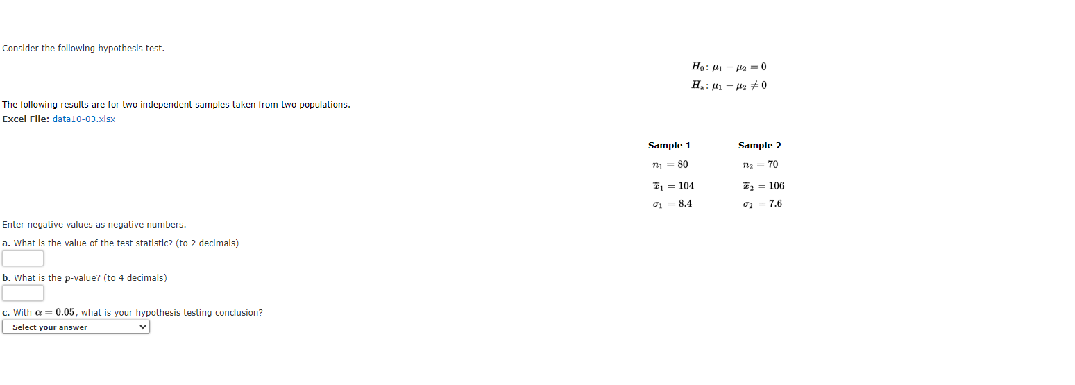 Solved Consider the following hypothesis test. | Chegg.com