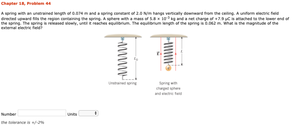 Solved Chapter 18, Problem 44 A spring with an unstrained | Chegg.com