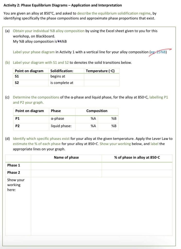 Solved Activity 1: Phase Equilibrium Diagrams - Binary | Chegg.com Solved Activity 1: Phase Equilibrium Diagrams - Binary | Chegg.com