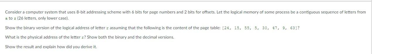 Consider a computer system that uses 8-bit addressing | Chegg.com