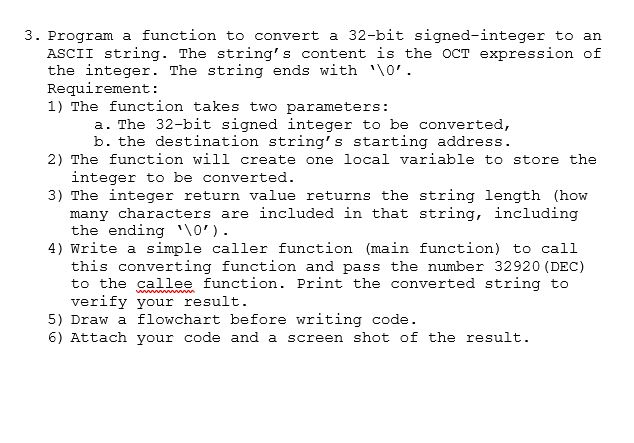 3. Program a function to convert a 32-bit | Chegg.com