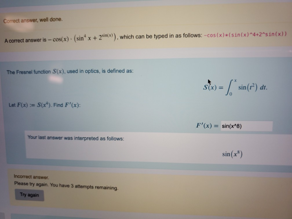 Solved Correct answer, well done. A correct answer is - | Chegg.com