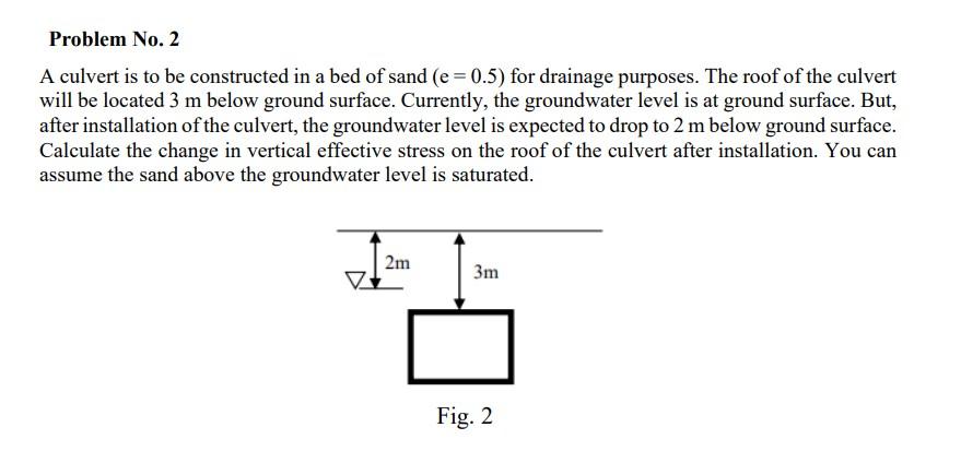 Solved A culvert is to be constructed in a bed of sand | Chegg.com