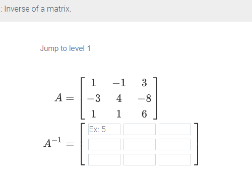 : Inverse of a matrix.Jump to level | Chegg.com