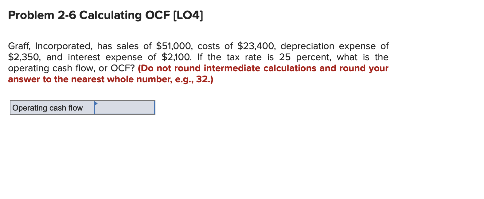 Solved Problem 2-6 Calculating OCF (LO4) Graff, | Chegg.com
