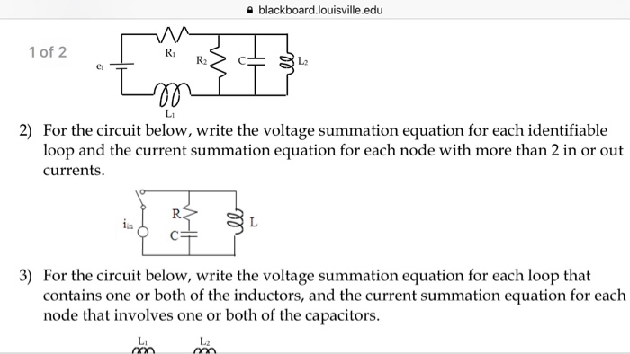 Solved For the circuit below, write the voltage summation | Chegg.com
