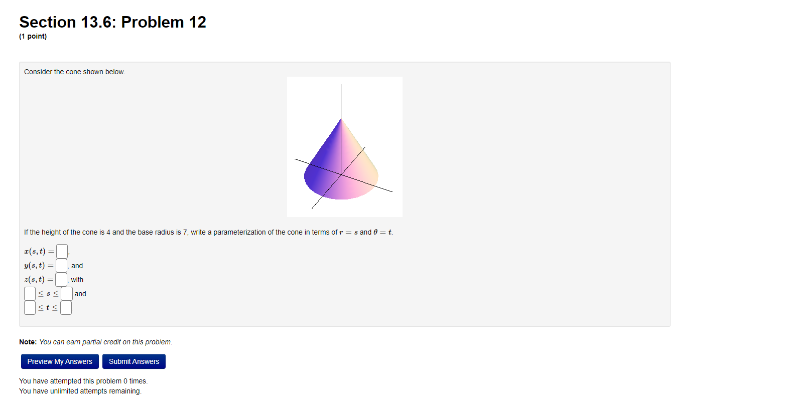 [Solved]: Consider the cone shown below. If the height of