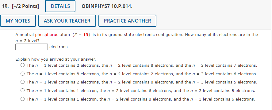 Solved A neutral phosphorus atom (Z = 15) is in its ground | Chegg.com