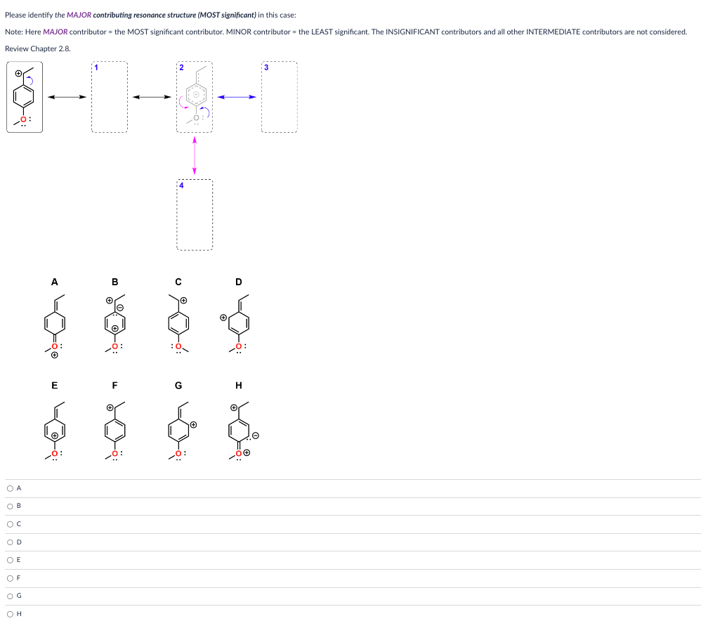 Solved Please identify the MAJOR contributing resonance | Chegg.com