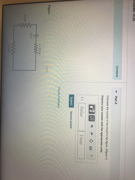 Solved Part A Calculate the current in the circuit in the | Chegg.com