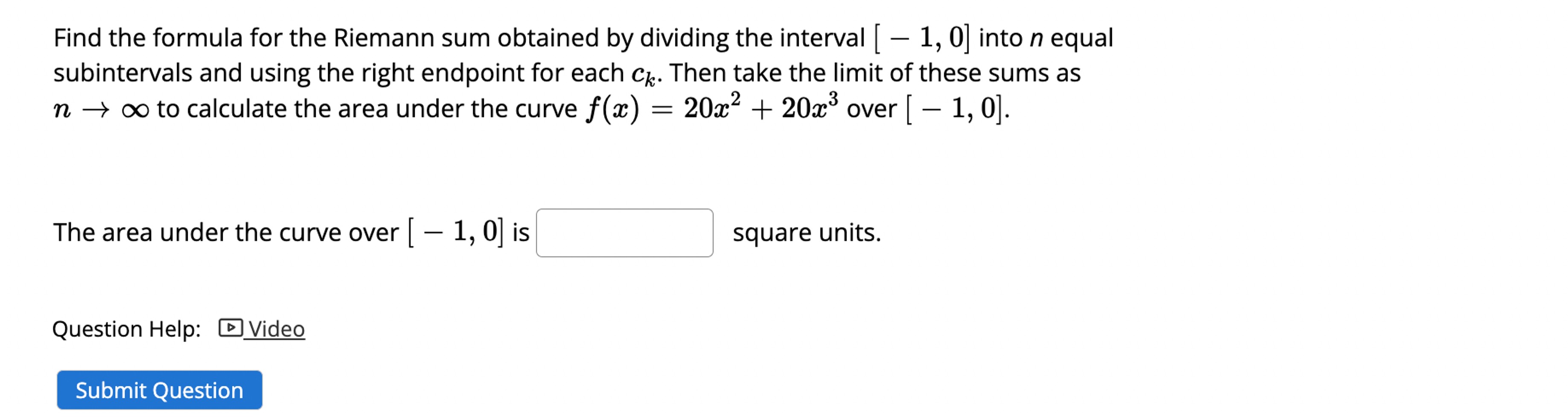 Solved Find the formula for the Riemann sum obtained by | Chegg.com
