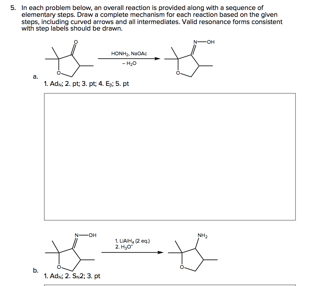 Solved 5. In each problem below, an overall reaction is | Chegg.com