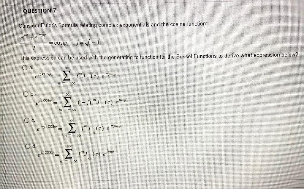 Solved Consider Eulers Formula Relating Complex Exponentials