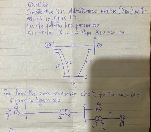 Solved Question I Compute the Bus Admittance matrix (Y Bus) | Chegg.com