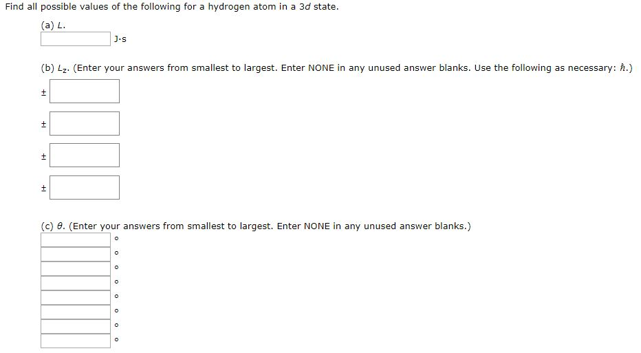 Solved Find all possible values of the following for a | Chegg.com