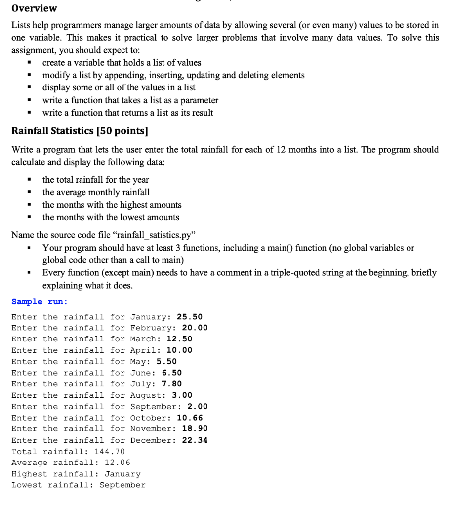 Solved Overview Lists help programmers manage larger amounts | Chegg.com