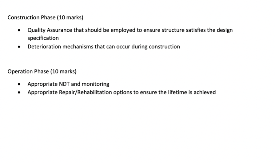Deferred (II) CIVE1173 Assignment 3 - Durability Plan | Chegg.com