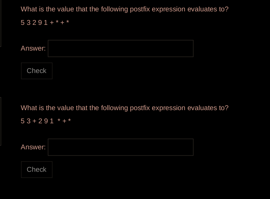 Solved What is the value that the following postfix | Chegg.com