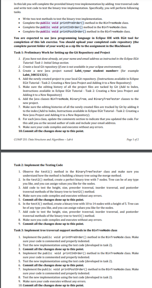 Solved In this lab you will complete the provided binary | Chegg.com