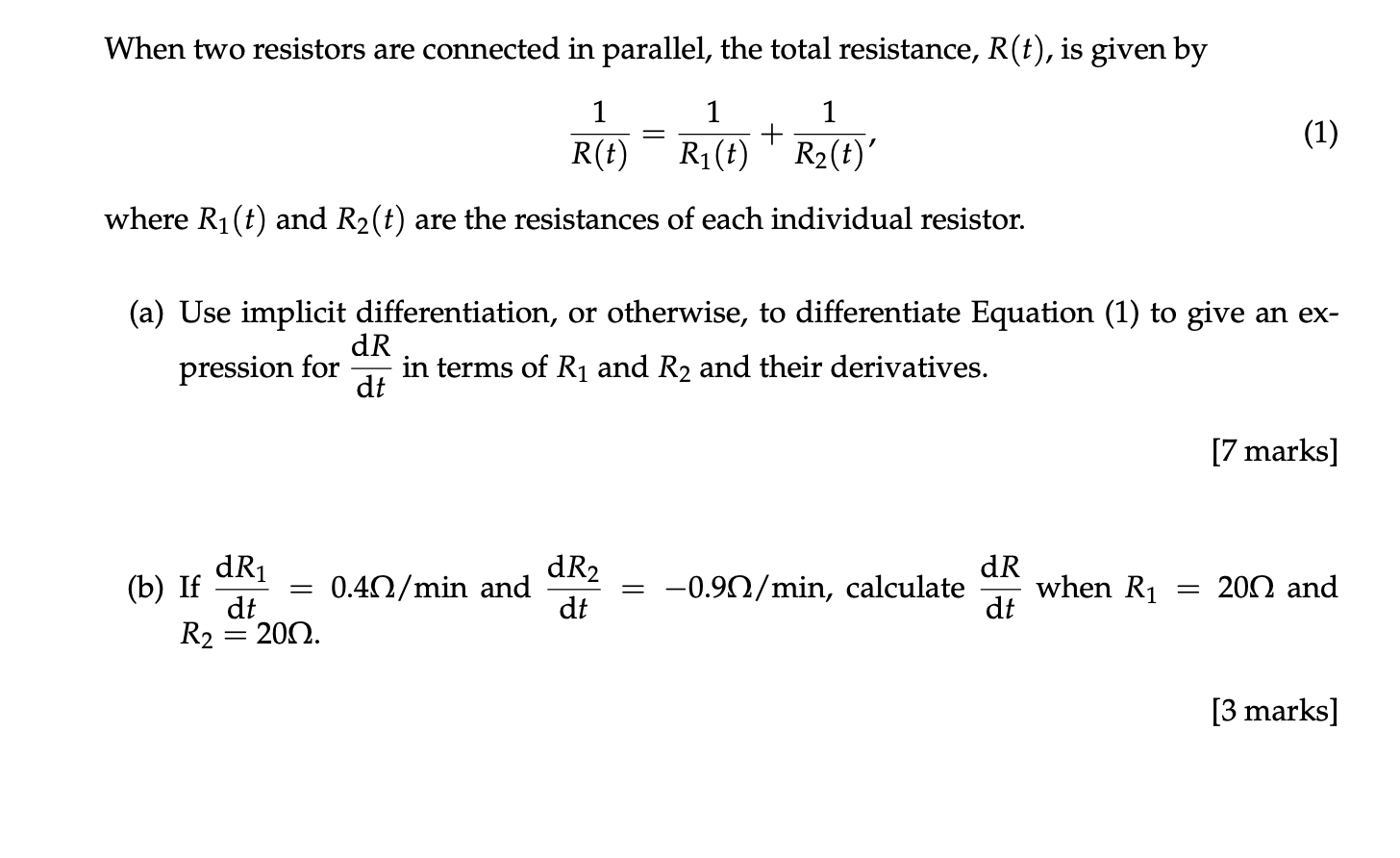 Solved When two resistors are connected in parallel, the | Chegg.com