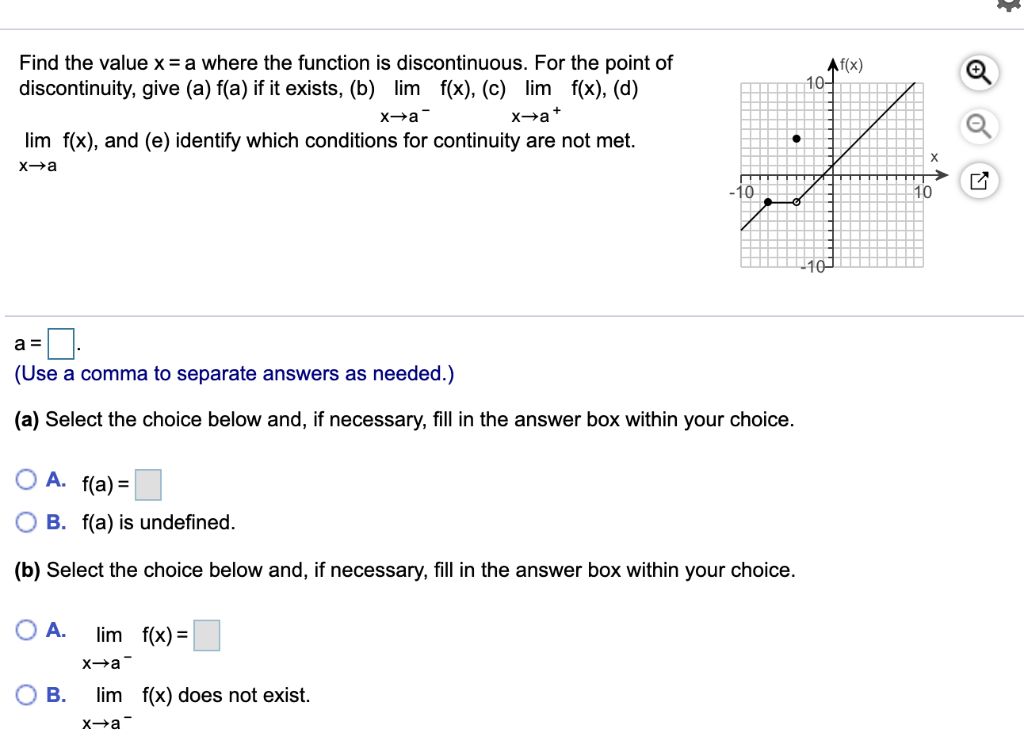 Solved Find the value x-a where the function is | Chegg.com