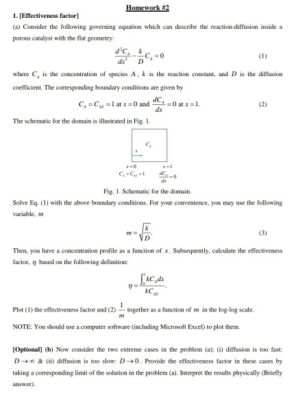 Solved Homework #2 1. [Effectiveness factor] (a) Consider | Chegg.com