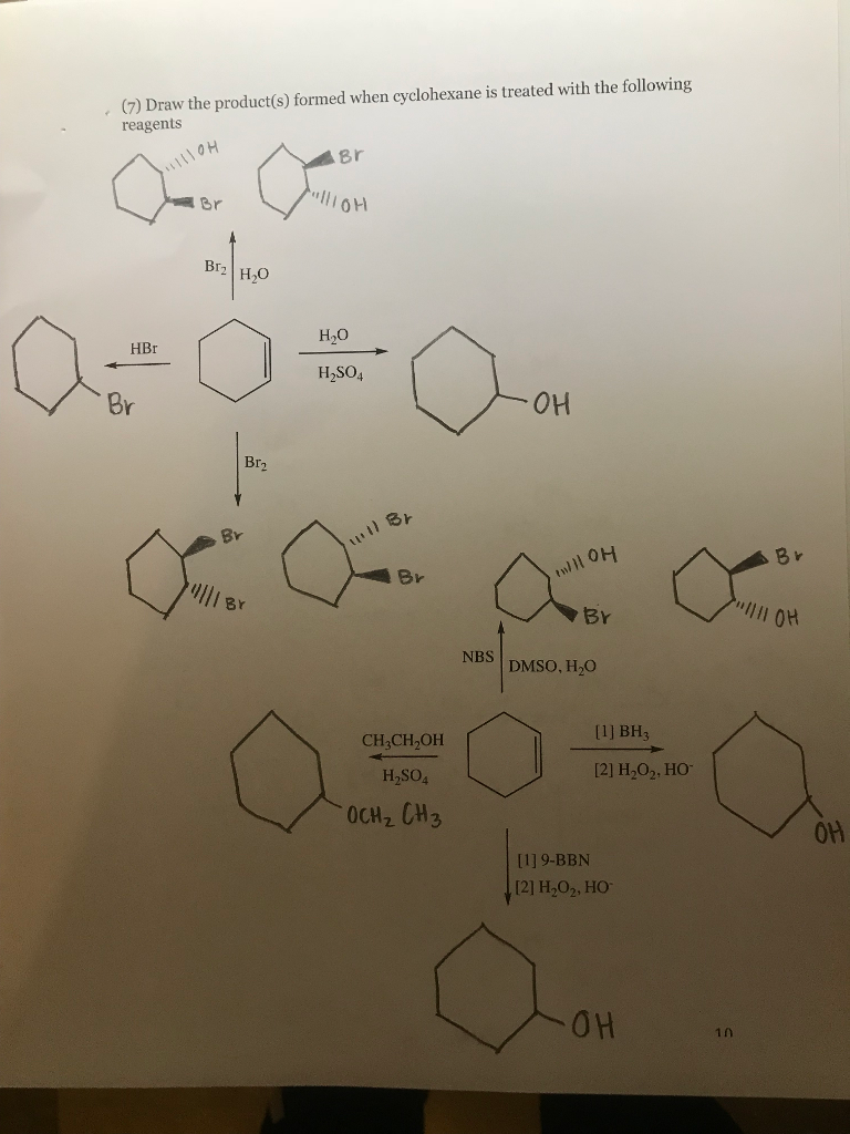 Solved . (7) Draw the product(s) formed when cyclohexane is | Chegg.com