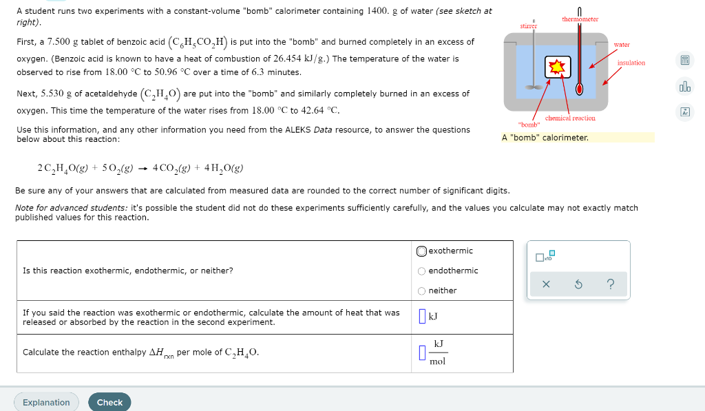 Solved A student runs two experiments with a constant-volume | Chegg.com
