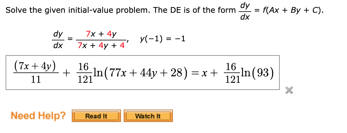 Solved dy Solve the given initial-value problem. The DE is | Chegg.com